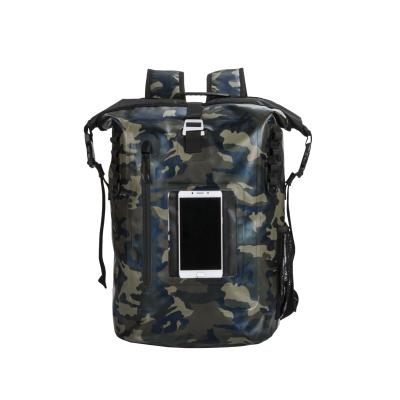 China Camouflage 25L Rain Proof Backpack Outdoor Travel With Phone Case for sale