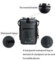 China 20L Waterproof Roll Top Outdoor Sports Backpack, Laptop Backpack with Transparent Phone Case for sale