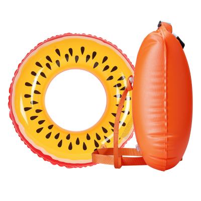China Ultralight Triathlon Swimming Buoy 37*72cm Inflatable Fruit Tube Ring for sale