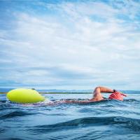 China 28L Open Water Triathlon Swimming Buoy Yellow Orange Pink Color for sale