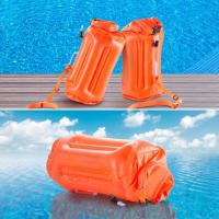 China 28L Triathlon Swimming Buoy 190T Nylon Inflatable Float With Dry Bag for sale