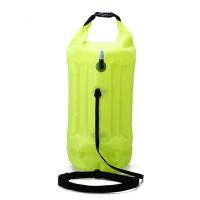 China Nylon TPU Triathlon Race Gear Green Inflatable Swim Buoy With Patent for sale