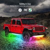 China 6Pcs Car Underglow Strip Lights 12V RGBIC Multi Color DIY Sound Active Function Music Mode with APP Control and Remote for sale