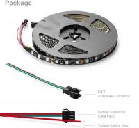 China WS2811 IC=RGB IC Addressable Dream Color LED Strip 60LEDs/m IP65 Splash Proof Black PCB Flexible DC12V Chasing Effect for sale
