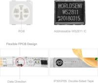 China WS2812B RGB 5050SMD Individual Addressable Flexible Full Color LED Strip Dream Color IP30 DC5V strip light for sale