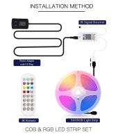 China RGB Smart IC COB LED Strip Light Addressable 16.4ft/5m 24V Color Flowing Strip Light Multicolor Flexible Tape Light Kit for sale