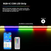 China RGB IC COB LED Strip Lights Addressable Chasing Color RGB LED light Multicolored Strips for Home DIY Lighting Projects for sale