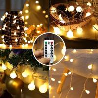 China Globe String bulb Lights Battery Operated, 16.4ft 50 LED Small Ball Fairy Lights with Remote & Timer for sale