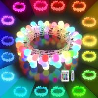 China LED String Lights 16 Color Changing Globe Balls Indoor String Light with Remote Multicolor Fairy Lights Strings for sale