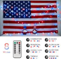 China Red White and Blue Patriotic Lights, 50 Led String Lights, Globe String Lights for Flag,Backyard, Patio, Garden, Party for sale