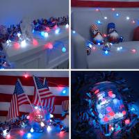 China Red White and Blue Patriotic Lights, 50 Led String Lights, Globe String Lights for Flag,Backyard, Patio, Garden, Party for sale