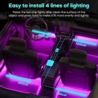 China USB RGB Car LED Lights Strip Interior LED Lights for Cars 4 Music Sync Effects with IR Remote Controller for sale
