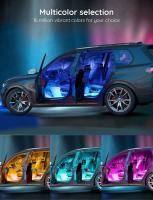 China USB RGB Car LED Lights Strip Interior LED Lights for Cars 4 Music Sync Effects with IR Remote Controller for sale