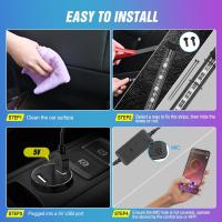 China USB RGB Car LED Lights Strip Interior LED Lights for Cars 4 Music Sync Effects with IR Remote Controller for sale