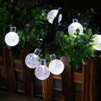 China Outdoor Solar String Lights 45.5Ft 60 LED Solar Powered String Lights Crystal Ball Lights Solar Fairy Patio lights for sale