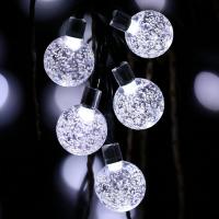 China Outdoor Solar String Lights 45.5Ft 60 LED Solar Powered String Lights Crystal Ball Lights Solar Fairy Patio lights for sale