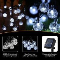 China Outdoor Solar String Lights 45.5Ft 60 LED Solar Powered String Lights Crystal Ball Lights Solar Fairy Patio lights for sale