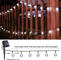 China Outdoor Solar String Lights 45.5Ft 60 LED Solar Powered String Lights Crystal Ball Lights Solar Fairy Patio lights for sale