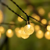 China Outdoor Solar String Lights Solar Powered Warm White String Lights Crystal Ball Lights Solar Fairy Patio lights for sale