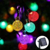 China Outdoor Solar String Lights Solar Powered Multicolor String Lights Crystal Ball Lights Solar Fairy Patio lights for sale