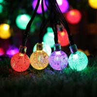 China Outdoor Solar String Lights Solar Powered Multicolor String Lights Crystal Ball Lights Solar Fairy Patio lights for sale