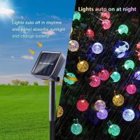 China Outdoor Solar String Lights Solar Powered Multicolor String Lights Crystal Ball Lights Solar Fairy Patio lights for sale