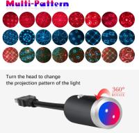 China USB Star Night Light,9 Functional Modes 24 Lighting Effects,Sound Activated Strobe Atmosphere Decorations (Blue&Red) for sale