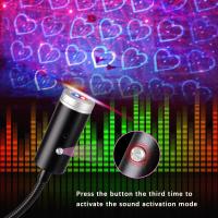 China USB Star Night Light,9 Functional Modes 24 Lighting Effects,Sound Activated Strobe Atmosphere Decorations (Blue&Red) for sale