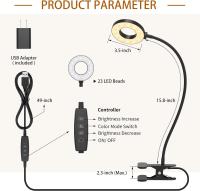 China Desk Lamp 3 Color Modes & 10 Brightness LED Reading Light with Clamp, Flexible Gooseneck Book Light Clip on Table for sale