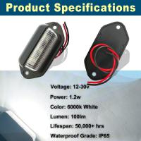 China 12V-24V DC Waterproof Plate Light Lamp Taillight For Truck SUV Trailer Van RV Boats as Step Courtesy Light Plate Light for sale