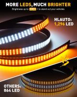China Emergency Strobe Light Strips Running Board Safety Warning Flashing Light Amber White Flexible Hazard Light for Trucks for sale