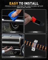 China Emergency Strobe Light Strips Running Board Safety Warning Flashing Light Amber White Flexible Hazard Light for Trucks for sale