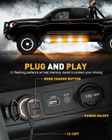 China Emergency Strobe Light Strips Running Board Safety Warning Flashing Light Amber White Flexible Hazard Light for Trucks for sale
