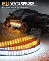 China Emergency Strobe Light Strips Running Board Safety Warning Flashing Light Amber White Flexible Hazard Light for Trucks for sale