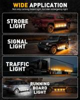 China Emergency Strobe Light Strips Running Board Safety Warning Flashing Light Amber White Flexible Hazard Light for Trucks for sale