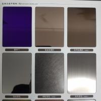 China 201 Mirror Colored Stainless Steel Sheet 0.8mm PVD Coated with Water Ripple Pattern for Architectural Applications for sale