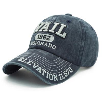 China COMMON Casual Snapback Hat For Women Men Dad Hat Embroidery Vintage Hop Hop Cap Denim Washed Cotton Baseball Cap for sale