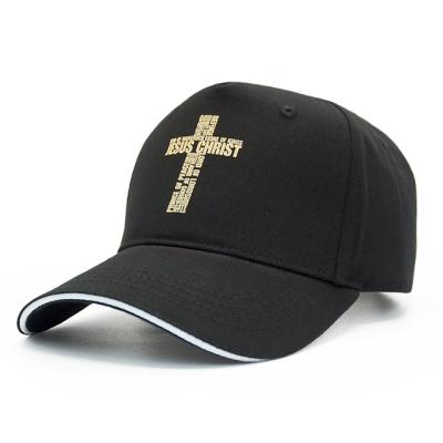 China Women Cross Snapback Jesus Cap Hat Men's Snapback Christ Printing Baseball Cap Men's Cross Hop Hats Casual Black Bone COMMON for sale