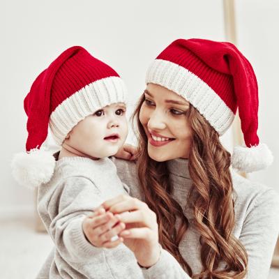 China COMMON Soft Plush Christmas Hat Party For Adult Santa Hats Red New Year Decoration Kids Gift Holiday Party Supplies Lot for sale