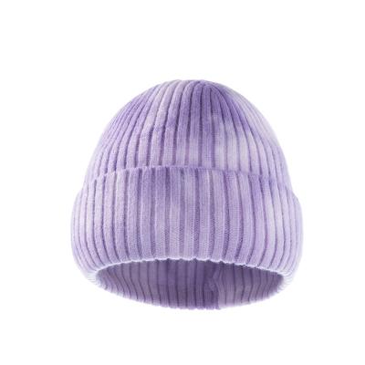 China COMMON Warm Fashion Knitted Winter Hat Cold Knit Skiing Winter Dye Tie-Dye Skully Hats For Adults Women Men for sale
