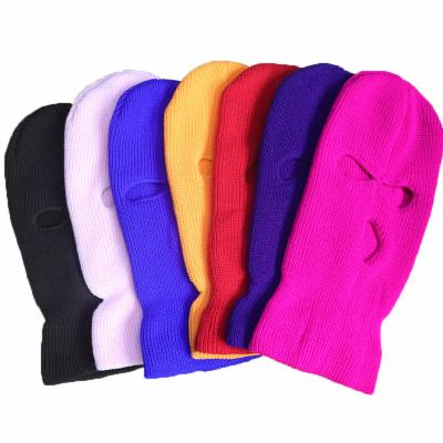 China JOINT Balaclava Army Ski Hat 3 Holes Full Face Cover Windproof Knit Warm Unisex Beanies Winter Cap Hats for sale