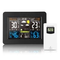 China Wireless  Sensor Indoor Outdoor Thermometer Hygrometer With Alarm Clock And Barometer for sale