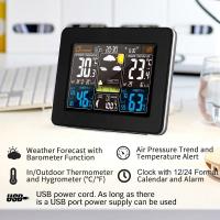 China Wireless  Sensor Indoor Outdoor Thermometer Hygrometer With Alarm Clock And Barometer for sale