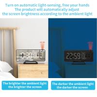 China Student Desktop Room Thermometer LED Projection Alarm Clock With Makeup Mirror for sale