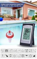China Temperature Accuracy Wireless Solar Digital Pool Thermometer In Red And Silver for sale