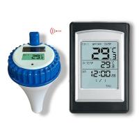 China Black And Silver Solar Floating Water Thermometer For Home Bathtub Temperature Reading for sale