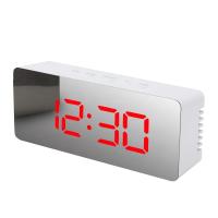 China Household Thermometers Creative LED Mirror Digital Electronic Clock For Bedside Gift for sale