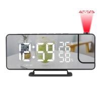 China LED Digital Temp And Humidity Meter With Radio And Digital Projection Alarm Clock Black And Silver for sale