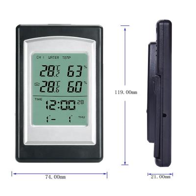 China 120*75*21mm Multi Function Display Clock With Wireless Temperature And Humidity Meter for sale