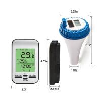 China End Custom Wireless Swimming Pool Floating Digital Thermometer Black And Silver Color for sale